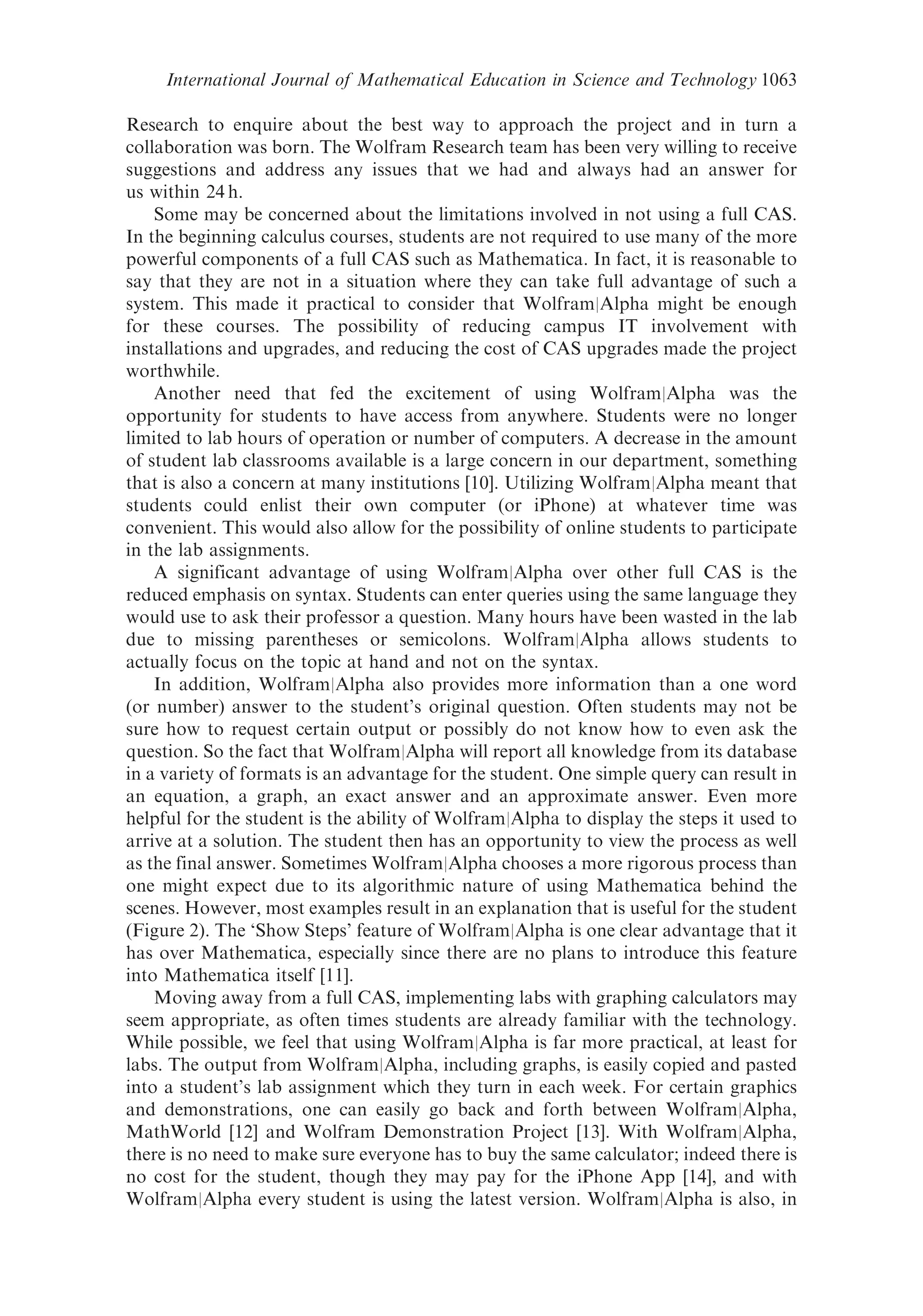 Teaching calculus with Wolfram Alpha | PDF