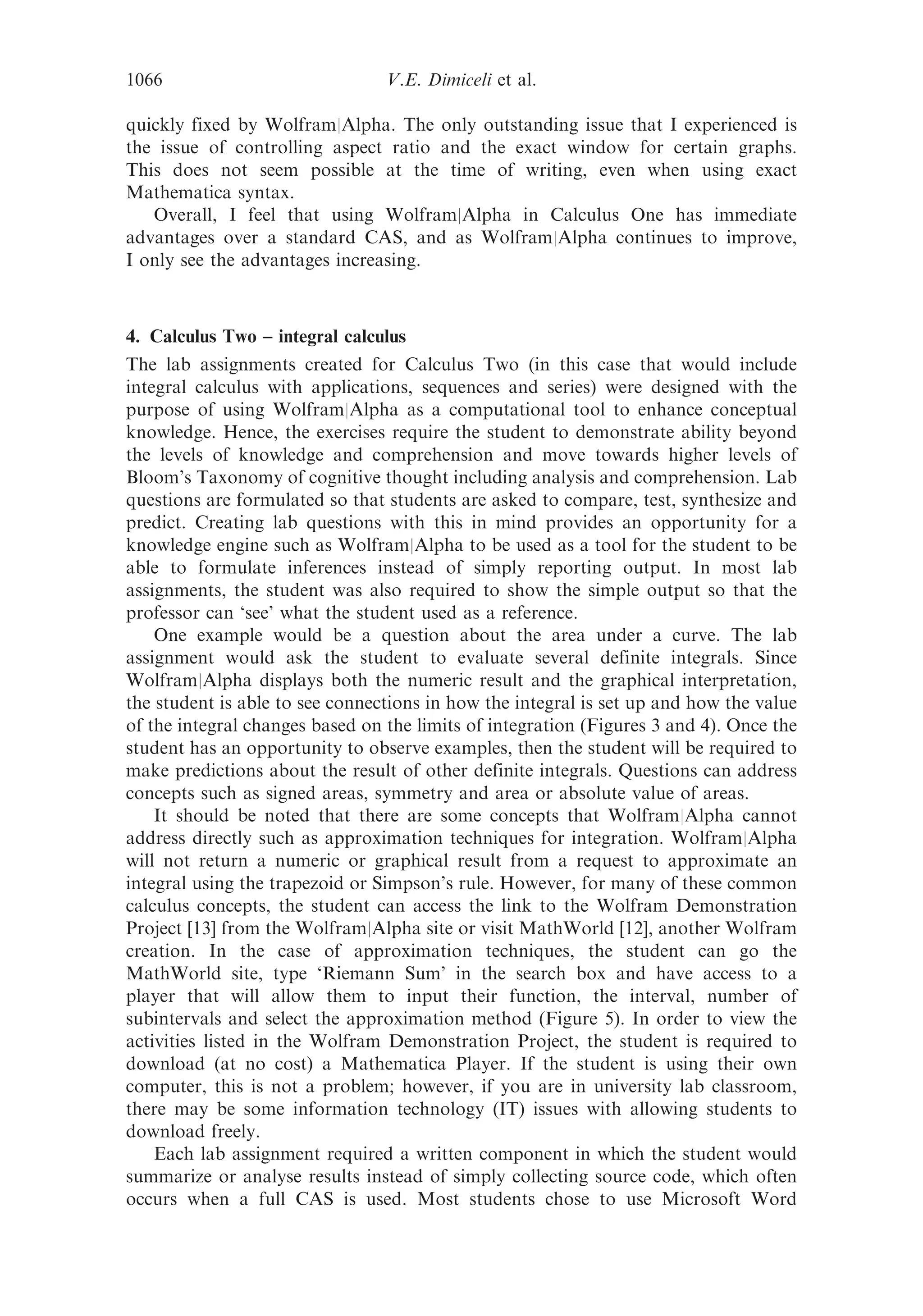 Teaching calculus with Wolfram Alpha | PDF