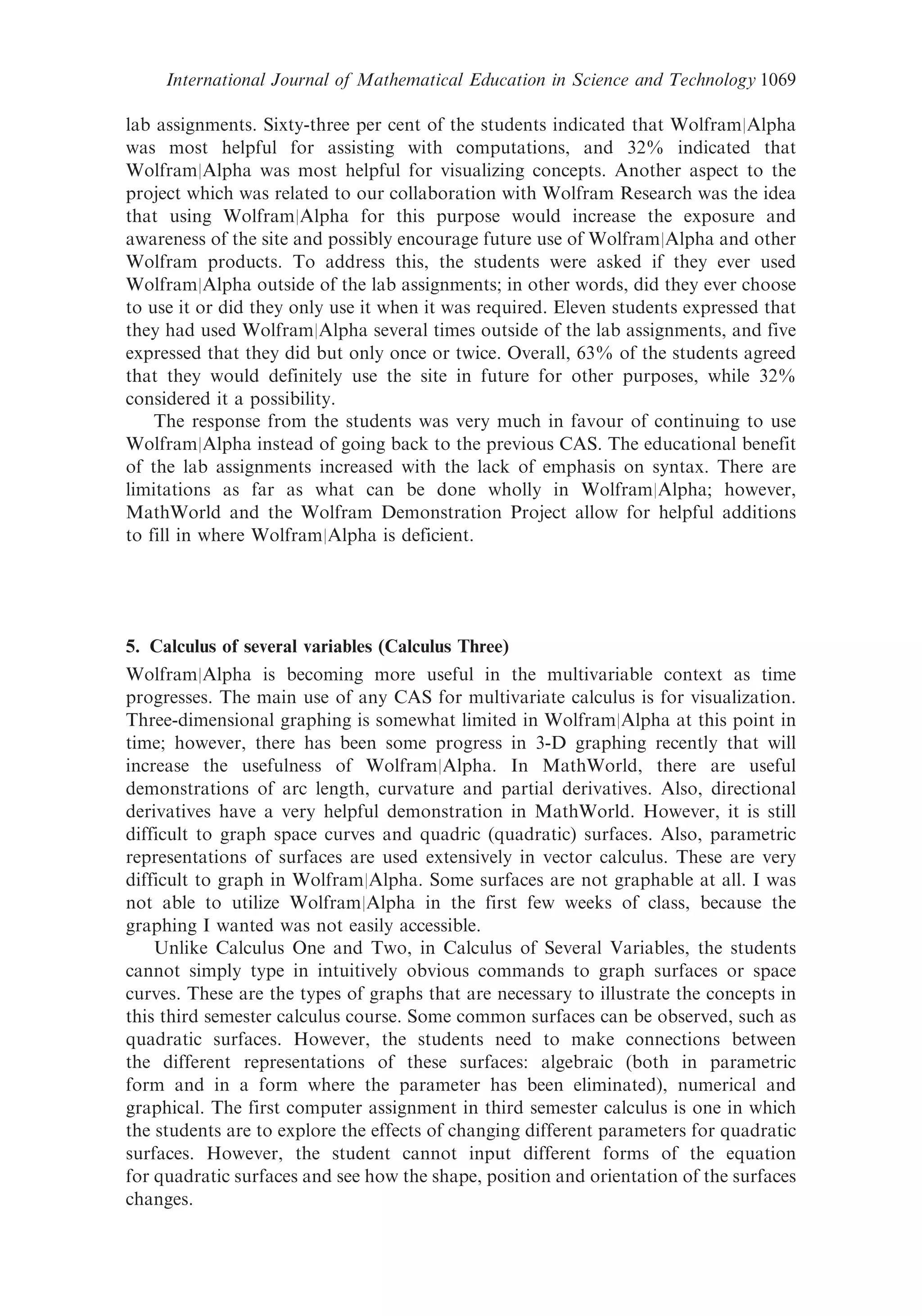 Teaching calculus with Wolfram Alpha | PDF