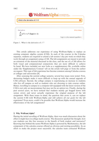 Teaching calculus with Wolfram Alpha | PDF