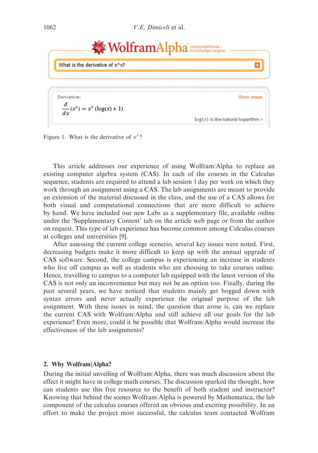 Teaching calculus with Wolfram Alpha | PDF