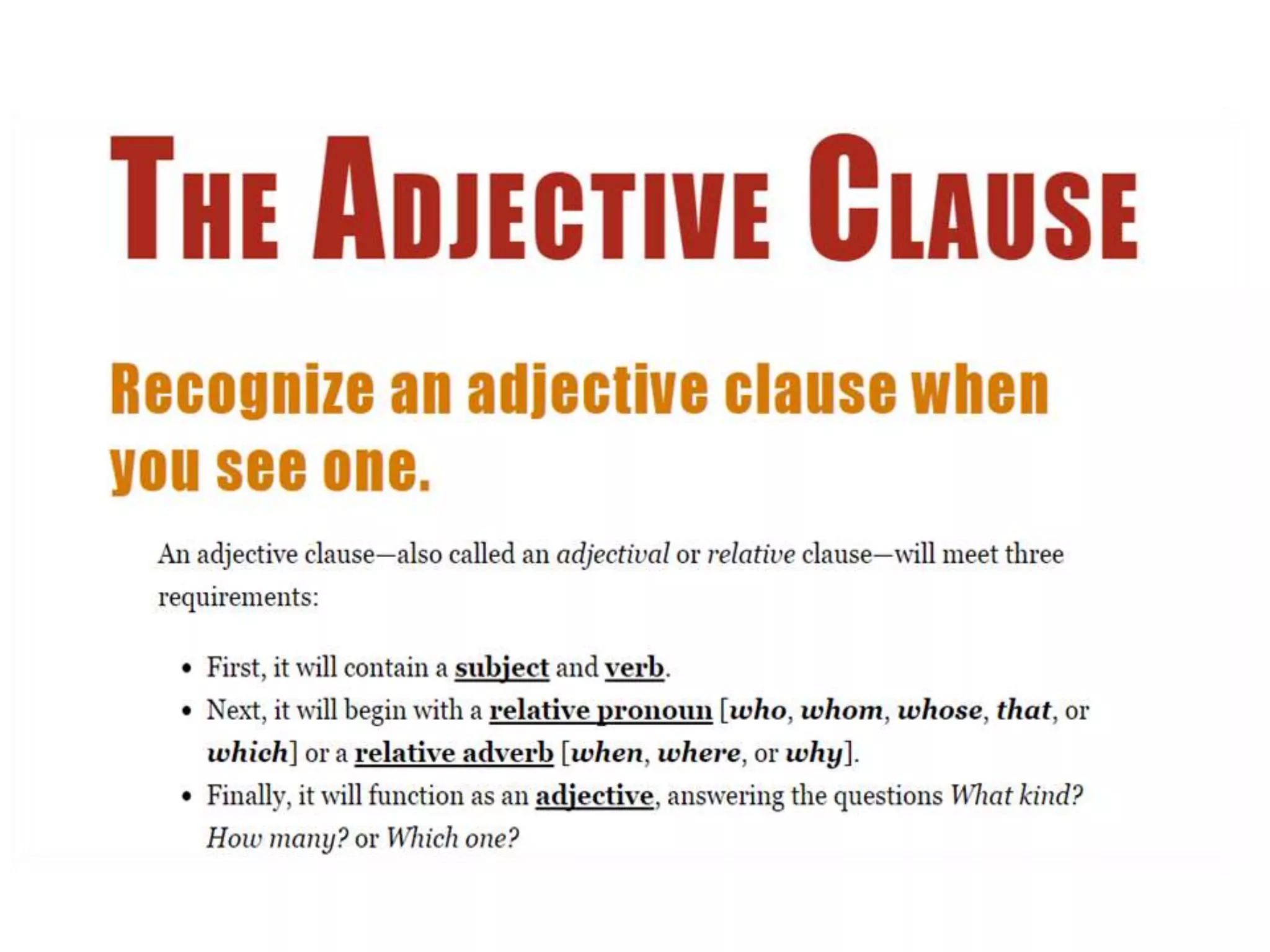 Teaching Capsule: Relative (Adjective) Clauses | PPTX