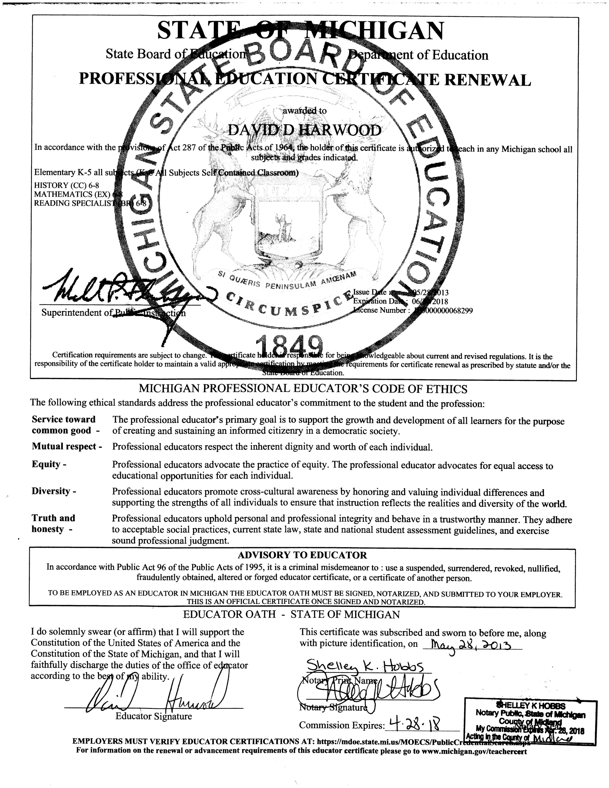 Teaching cert. | PDF