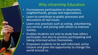 Teaching citizenship education | PPTX | Elections | Politics