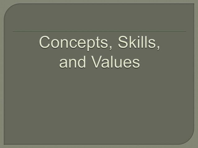 Teaching concepts, skills, and values | PPT