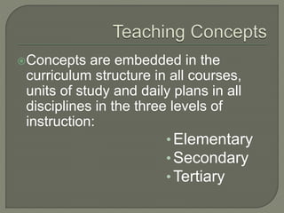 Teaching concepts, skills, and values | PPT