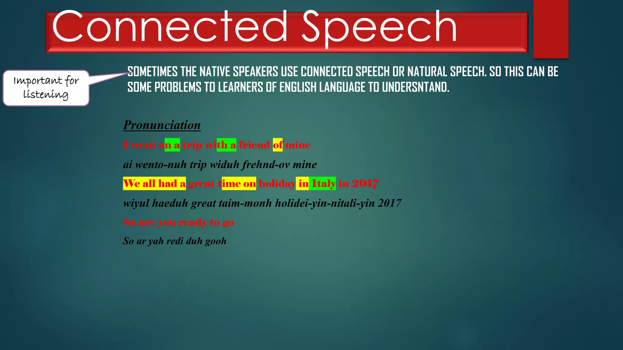Teaching connected speech | PPT