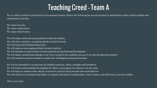 Teaching Creed Team A | PPTX