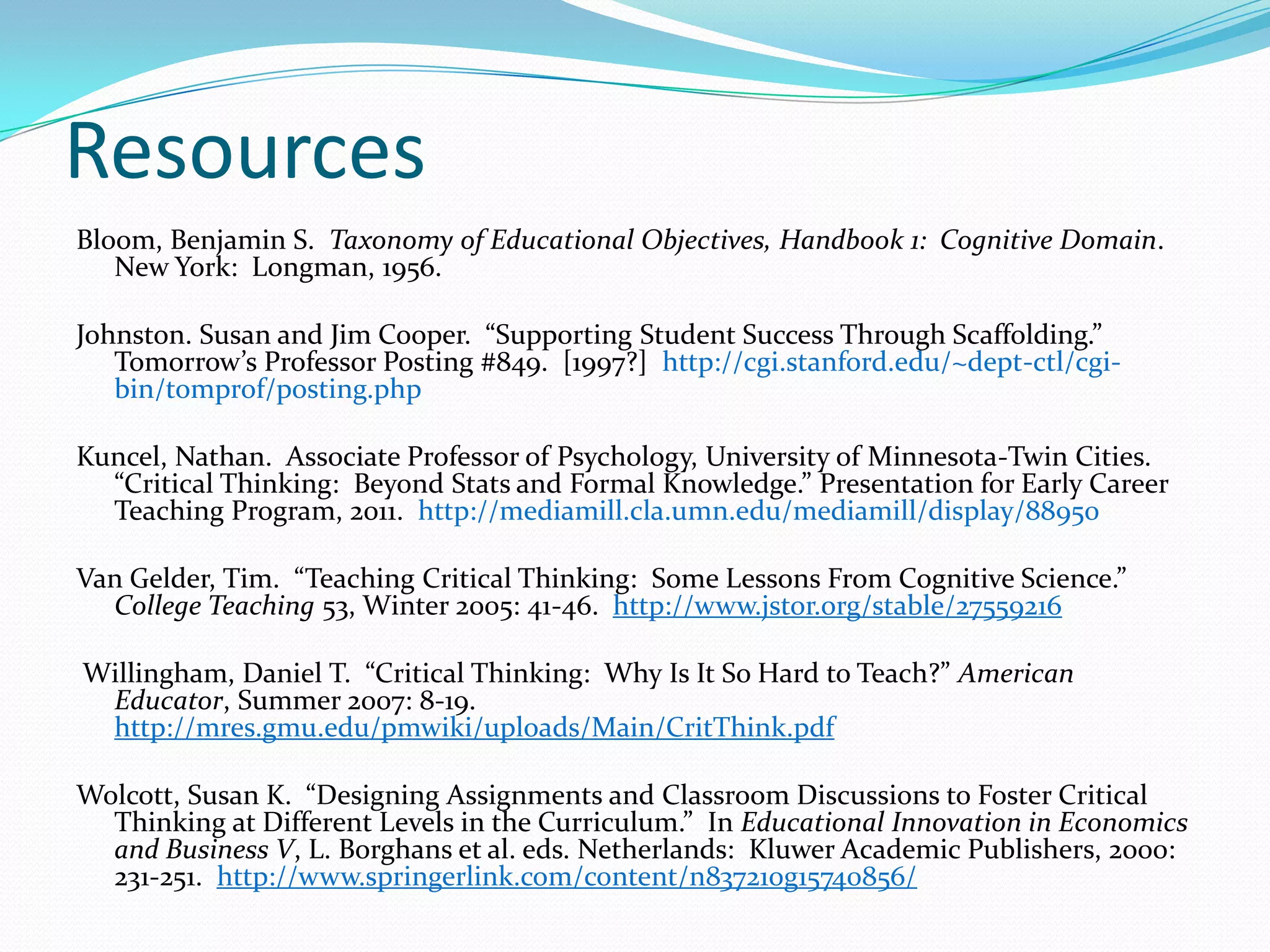 Teaching Critical Thinking | PPTX