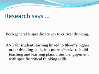 Teaching Critical Thinking | PPTX