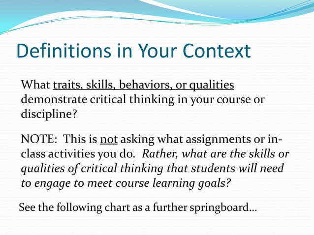 Teaching Critical Thinking | PPTX | Educational Assessment | Education