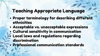 Teaching Cultural Sensitivity in the ESL | PDF