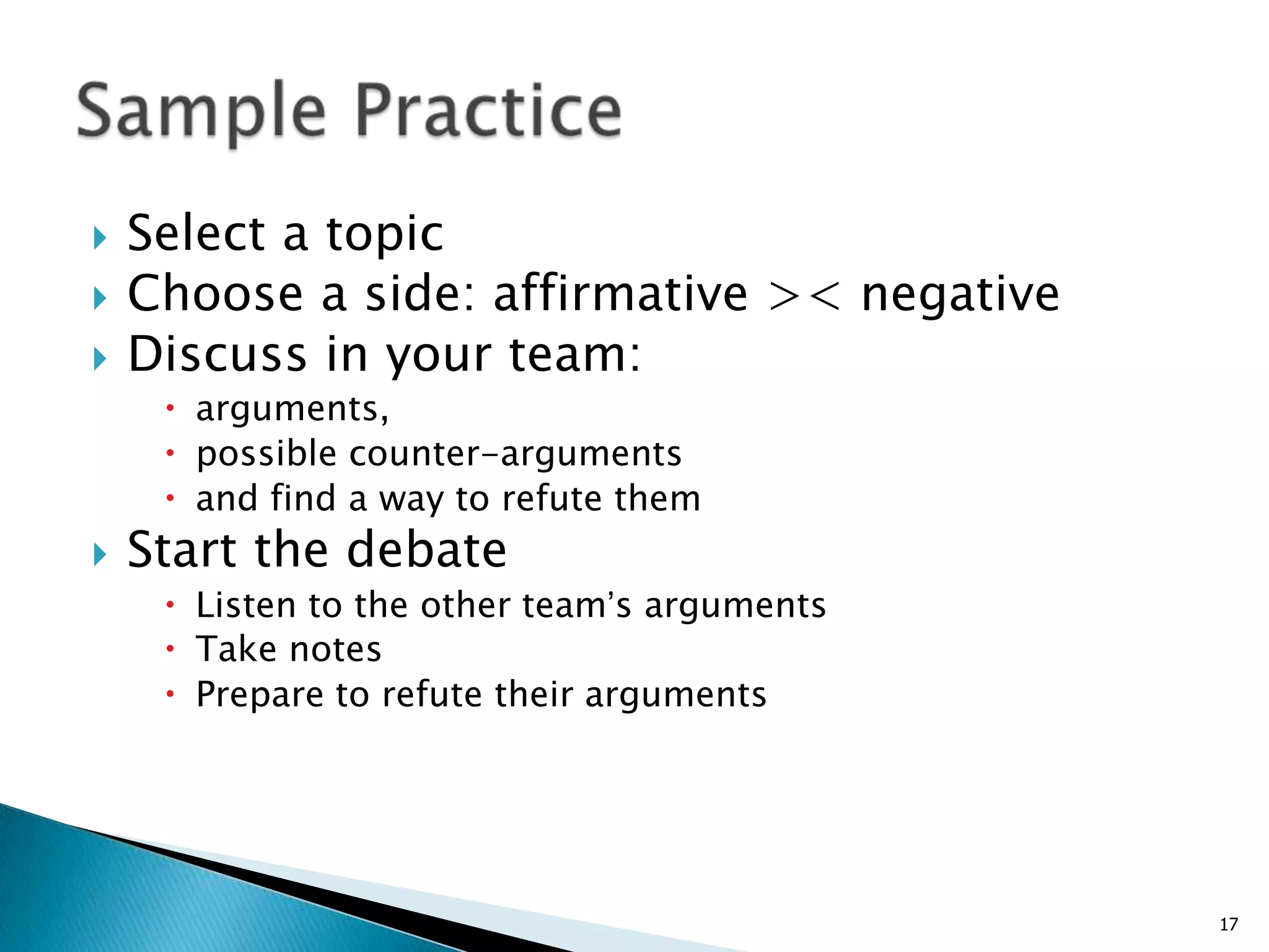 Teaching debate skills | PPTX