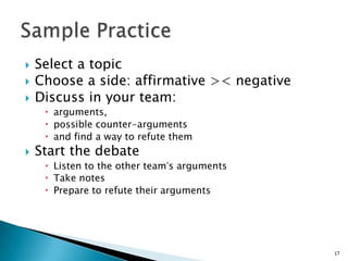 Teaching debate skills | PPTX