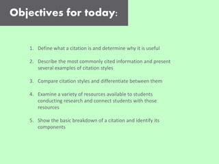 Citation Presentation | PPTX | Resume Writing and Advice | Job Search