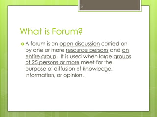 Teaching demonstration of forum | PPTX | Online Education | Education