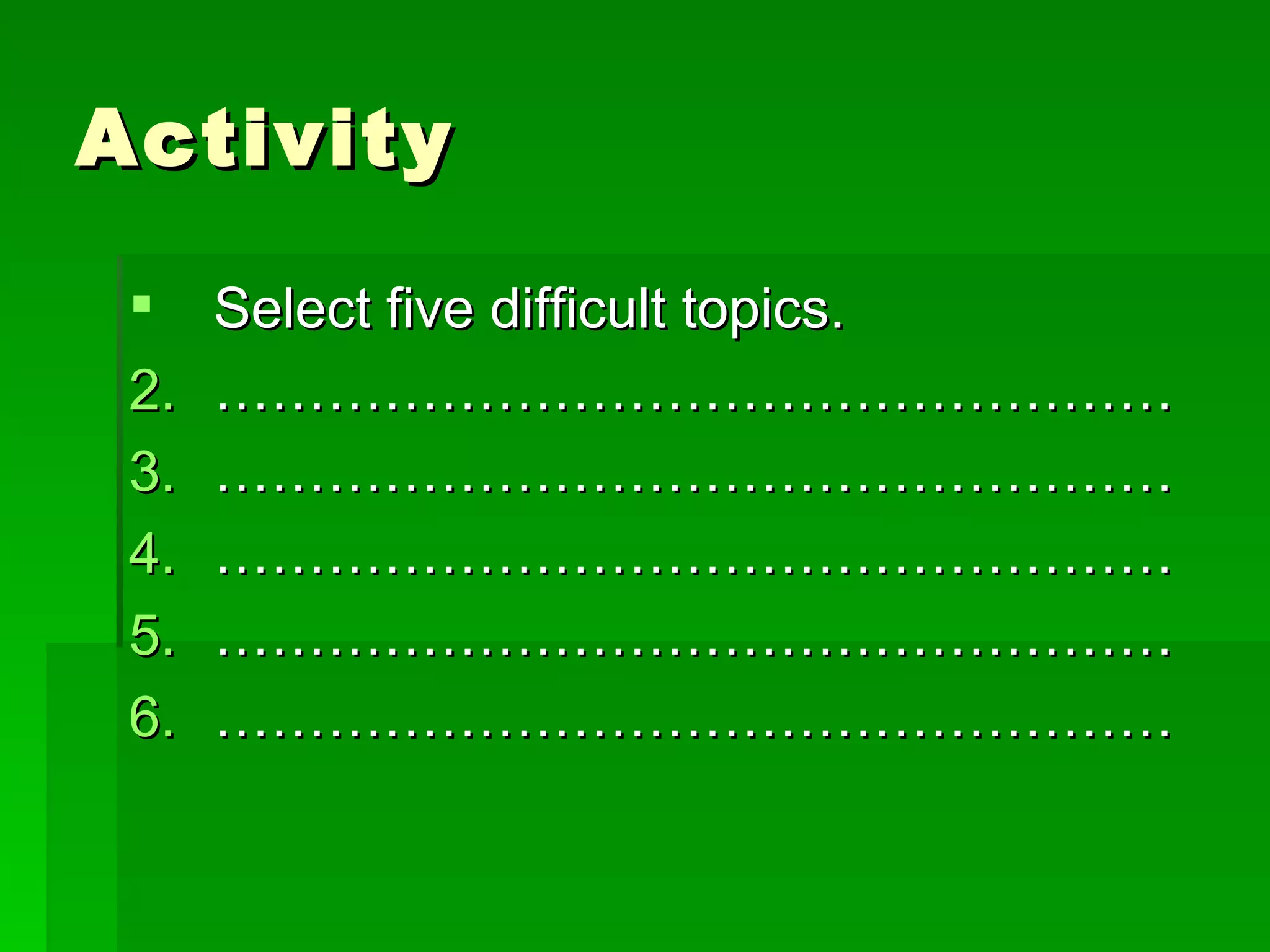 Teaching Difficult Topics V3 | PPT