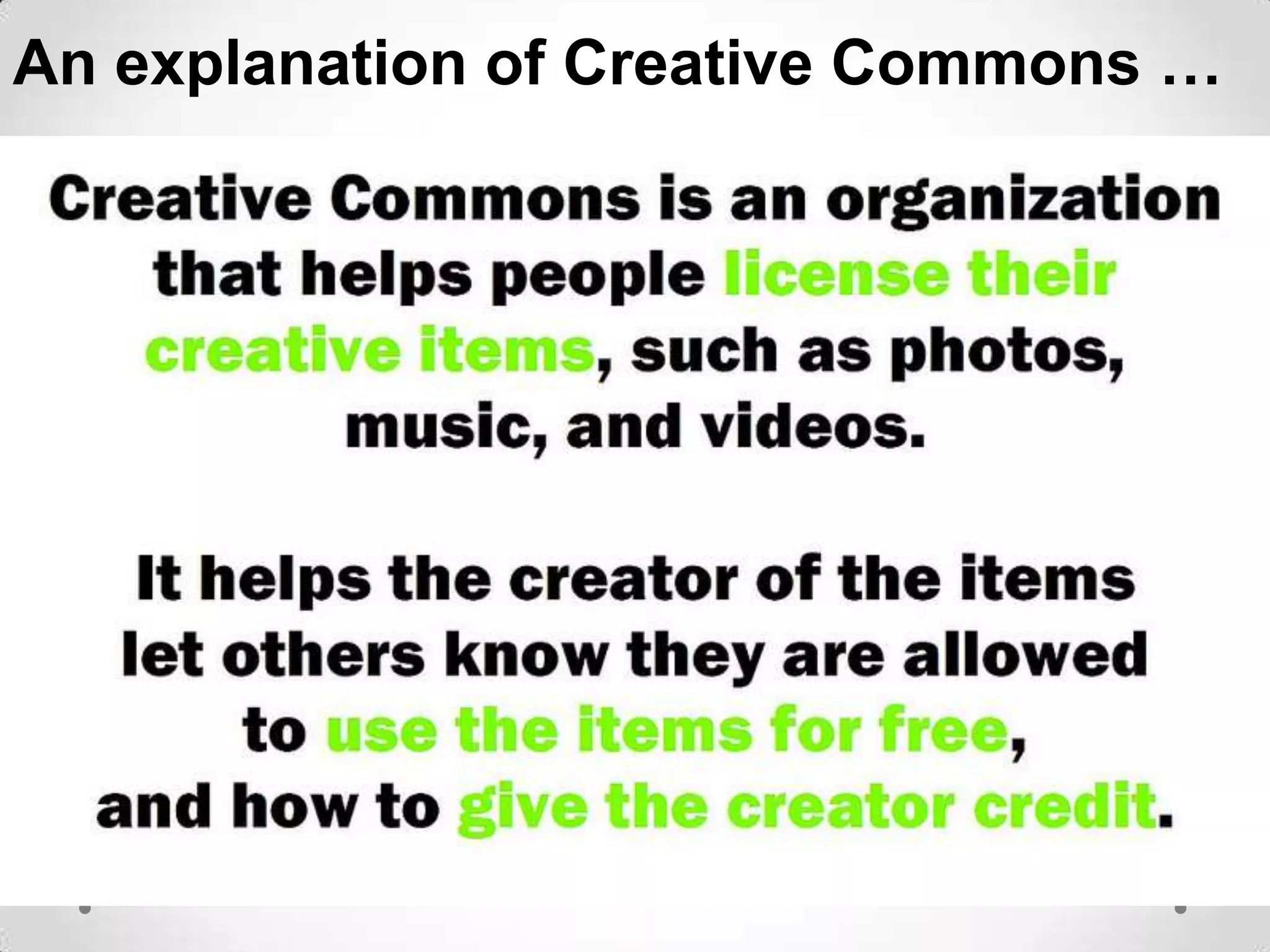 Teaching Digital Citizenship - Using Creative Commons | PPT