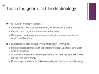 Tips on Teaching Digital Storytelling | PPT