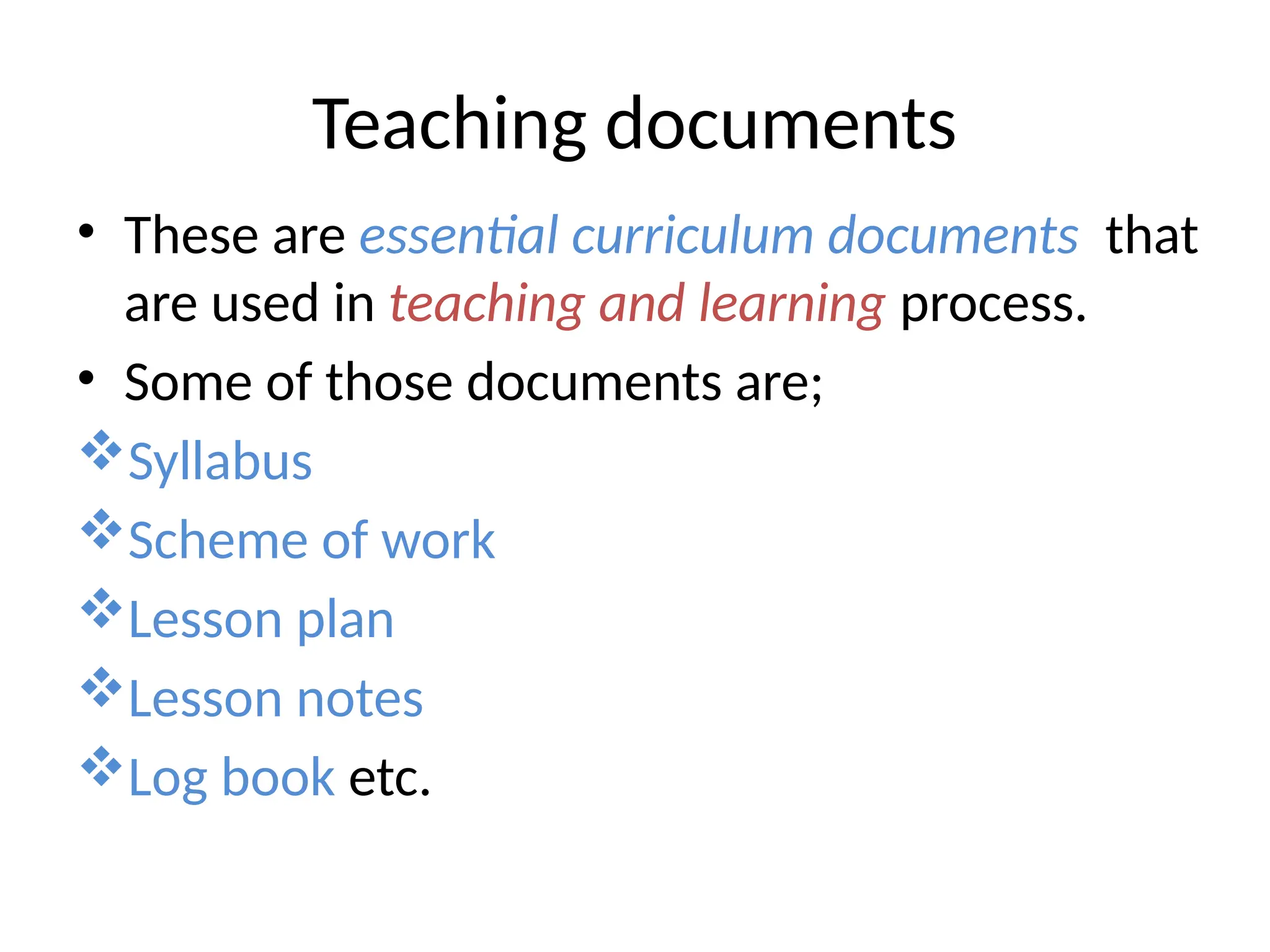 TEACHING DOCUMENTS.pptx syllabus lesson plans | PPTX
