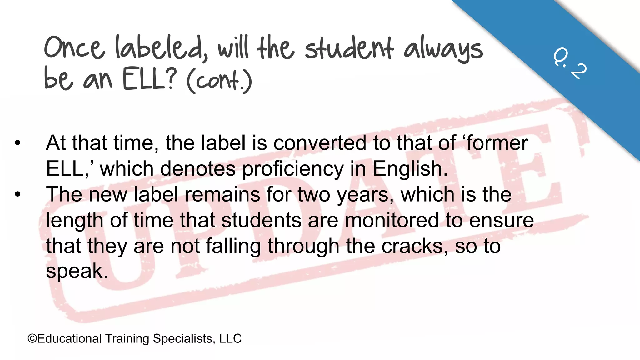 Labeling and Serving ELLs | PDF | Education