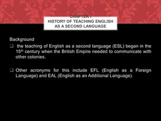 Teaching English as a second language... presentation | PPT