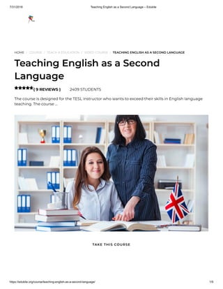 Teaching English as a Second Language – Edu Kite | PDF