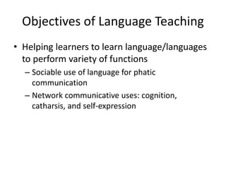 Teaching English as a Second Language in India Focus on Objectives by ...