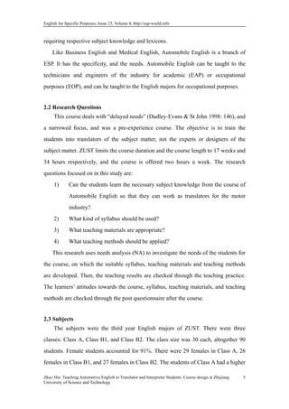 Teaching english for automobile contribution 1- | PDF | Automotive ...