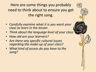 Teaching english for children using song media | PPTX