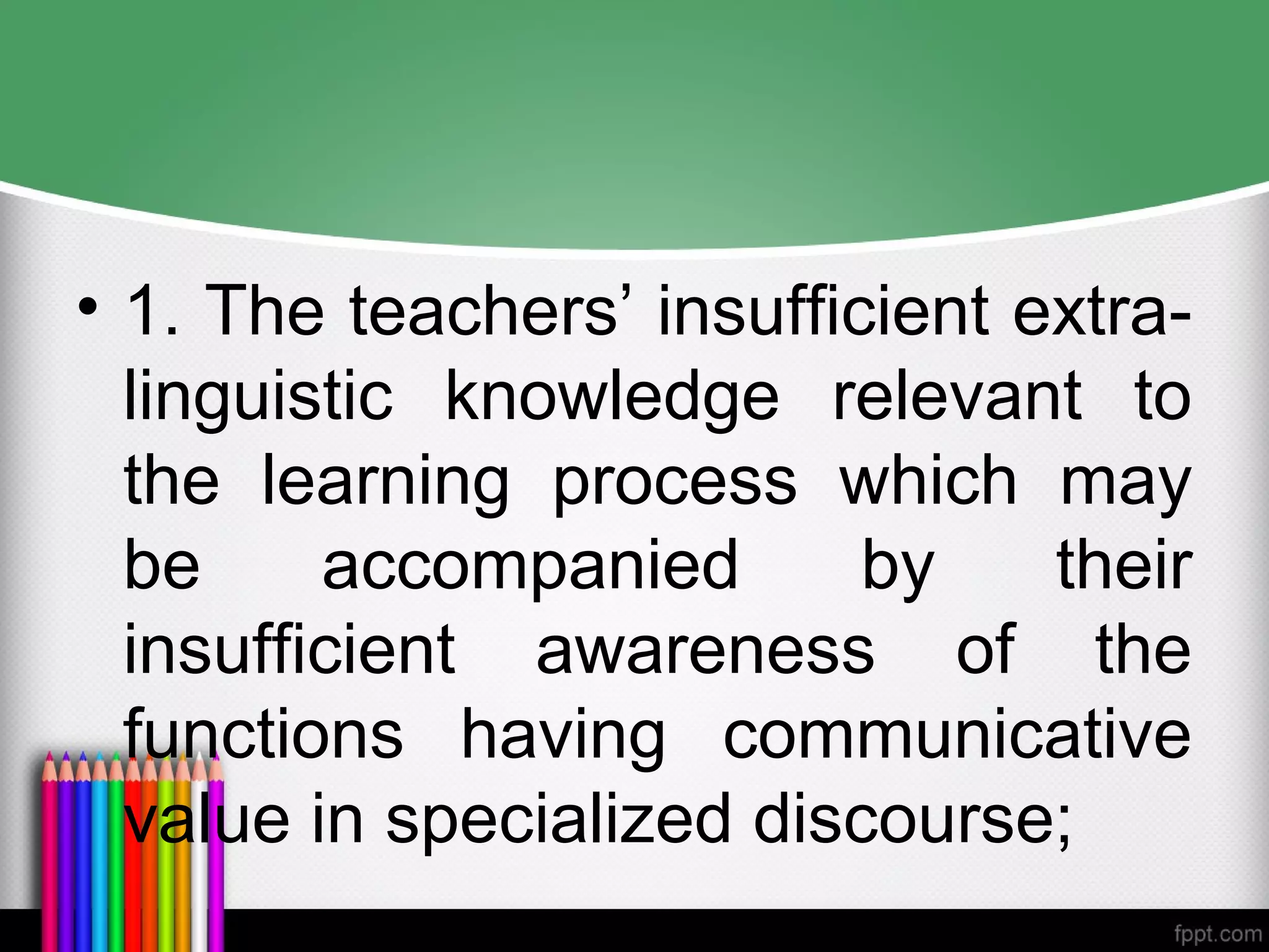 Teaching english for specific purpose as a professional challenge | PPT