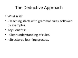 Teaching_English_Grammar Different pedagogy | PPT