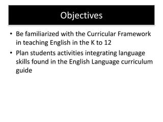 Teaching English in the K to 12 | PDF
