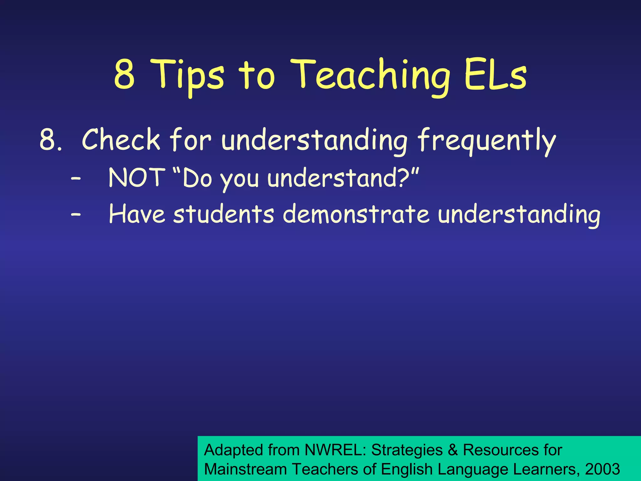 Teaching english learners best practices | PPT