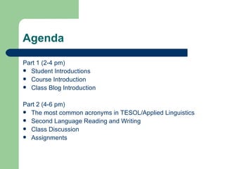 Teaching English Through English I Class # 1 | PPT