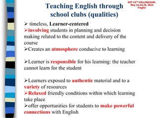 Teaching English Through School Clubs | PPTX