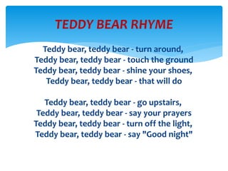 Teaching english through songs, rhymes and short stories | PPTX