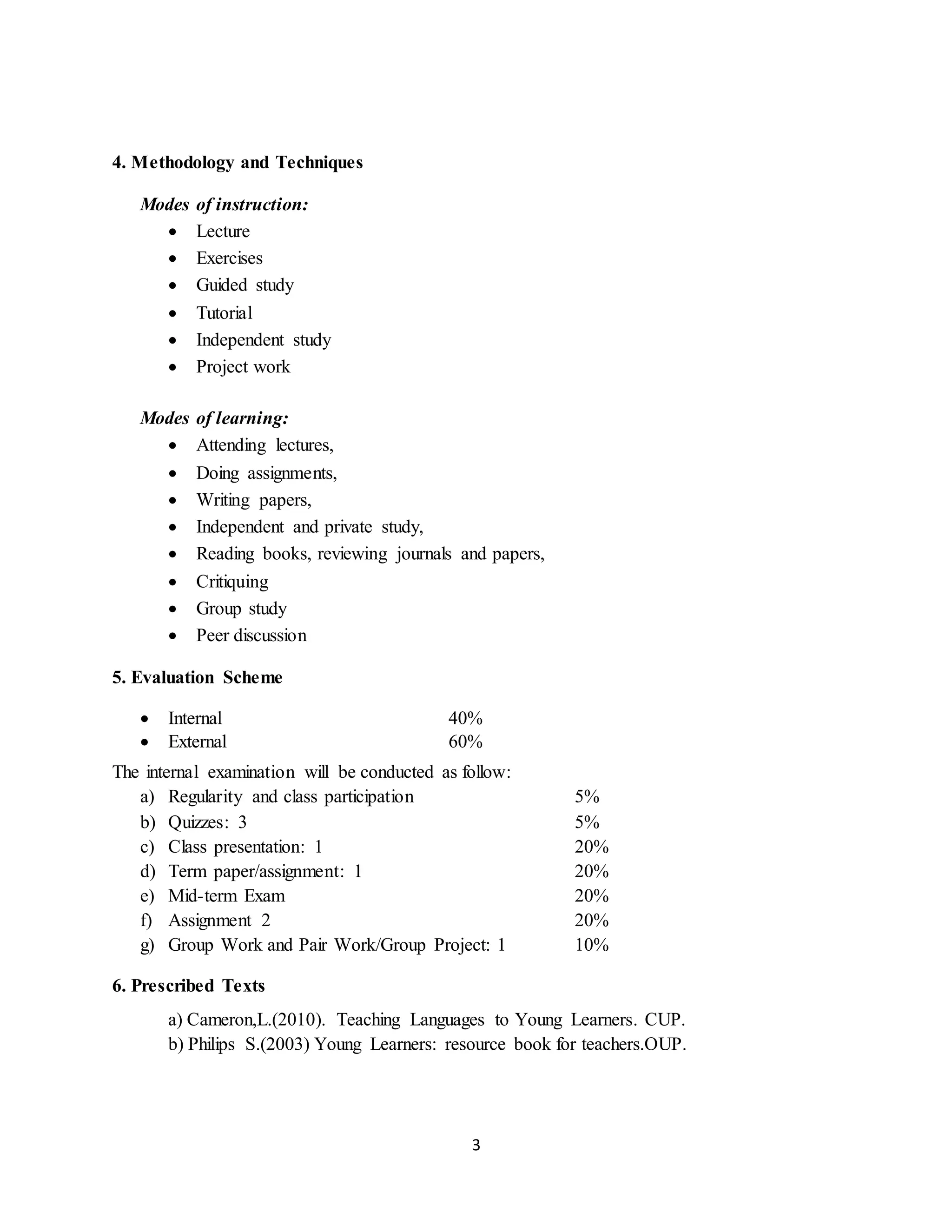 Teaching english to young learners | DOCX