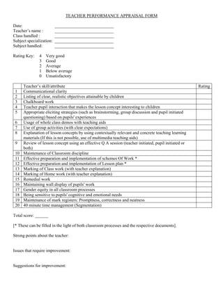 Teaching evaluation form | PDF