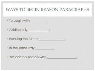 Teaching evidence and reasons | PPTX | Science