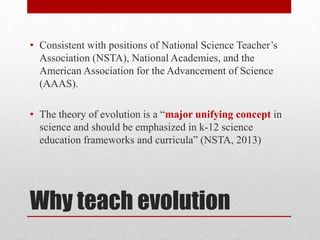 Teaching Evolution in Science Classrooms | PPTX | Biological Sciences | Science