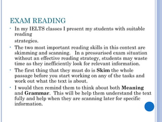 Teaching exam strategies to ielts students | PPT