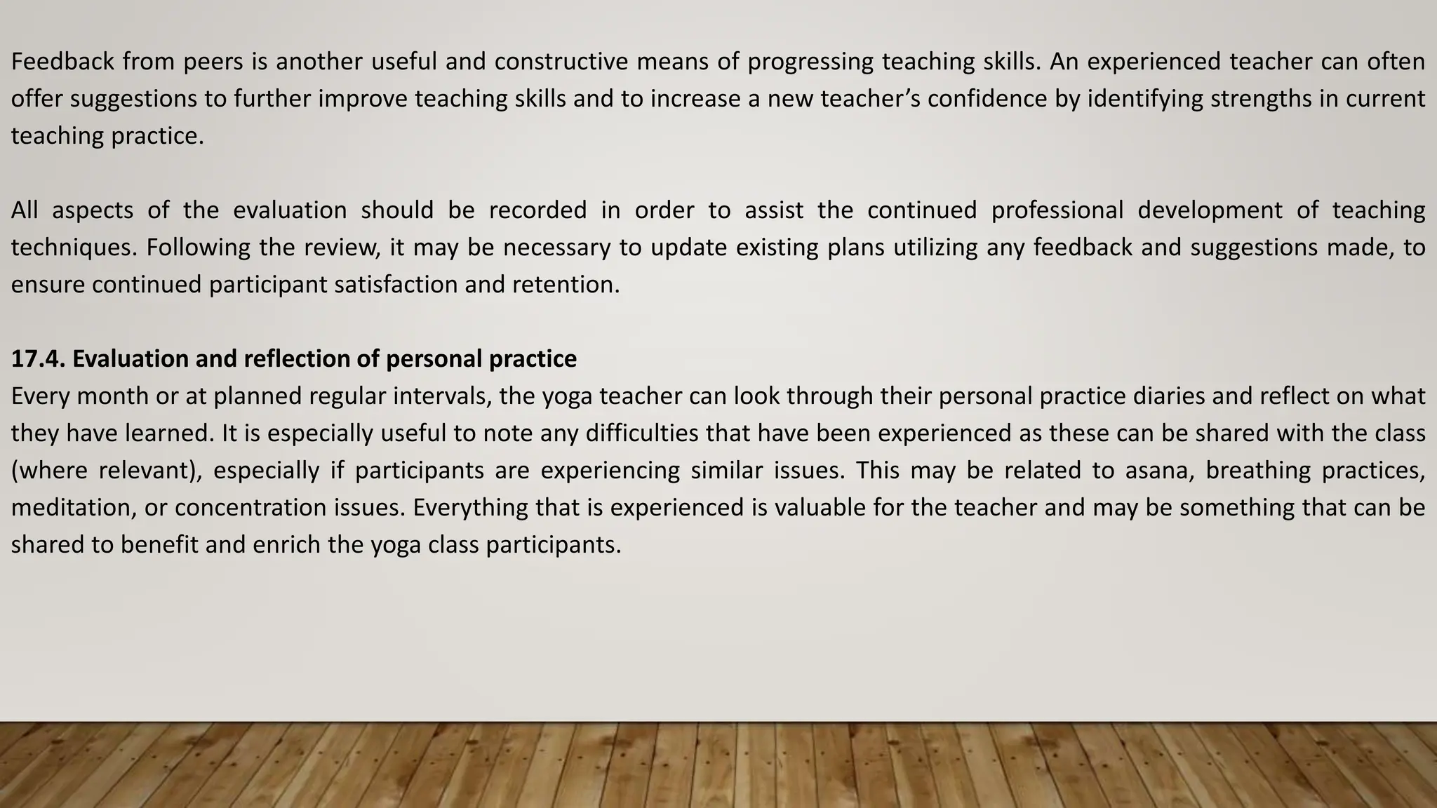 practice teaching observation in yoga class | PPTX