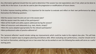 practice teaching observation in yoga class | PPT