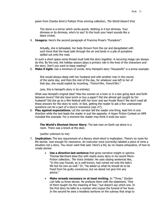 Teaching flash fiction | PDF