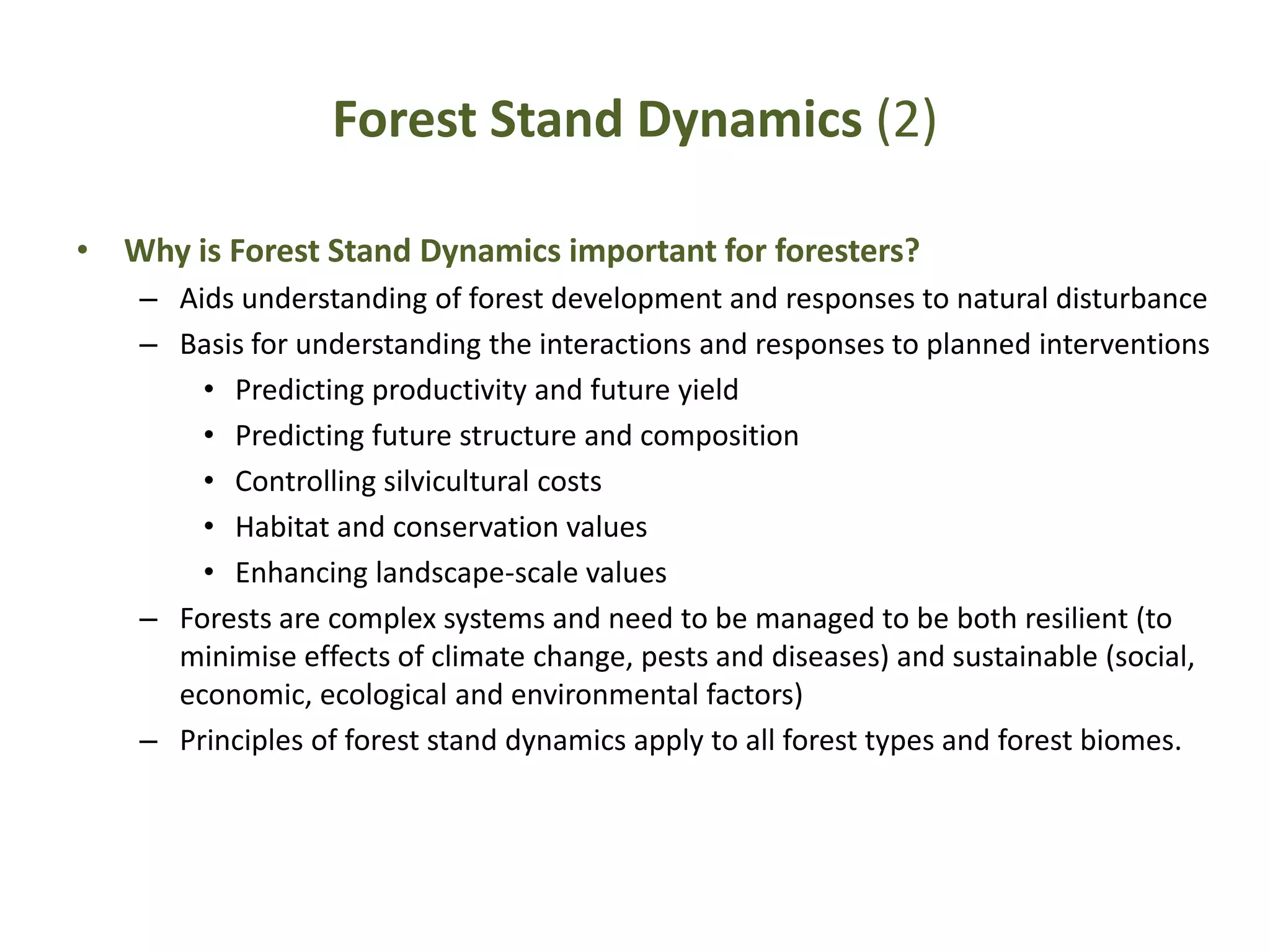 Teaching Forest Stand Dynamics | PDF