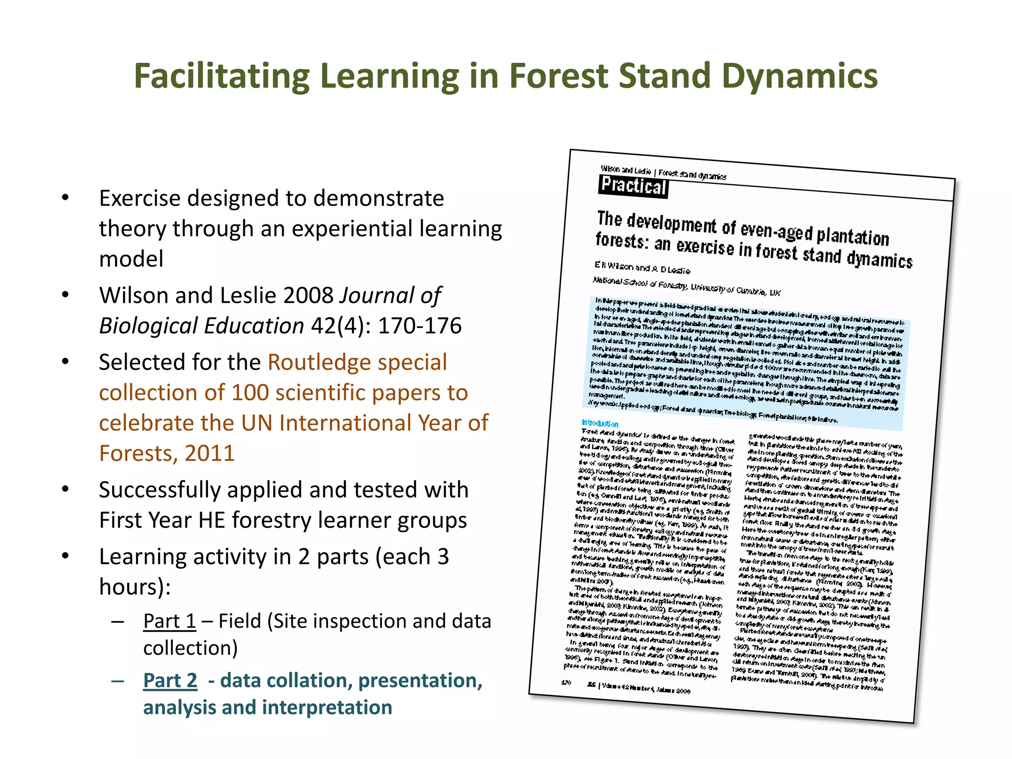 Teaching Forest Stand Dynamics | PDF