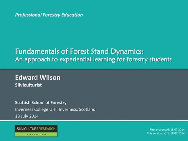 Teaching Forest Stand Dynamics | PDF