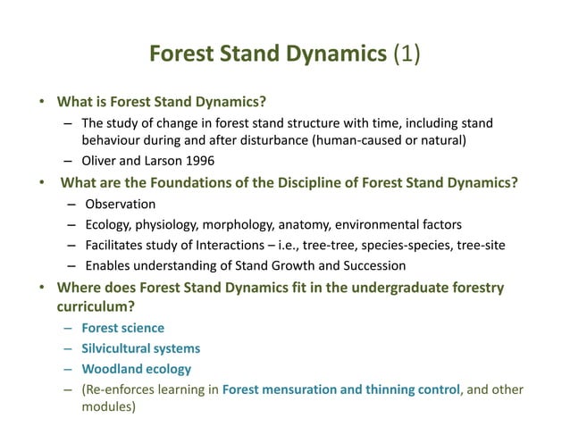 Teaching Forest Stand Dynamics | PDF