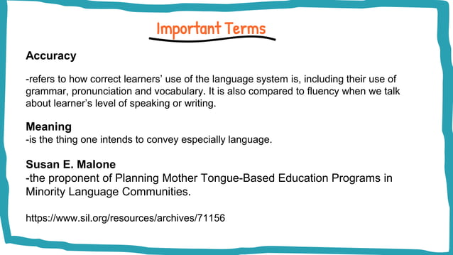 Teaching for Meaning and Accuracy | PPTX | Education